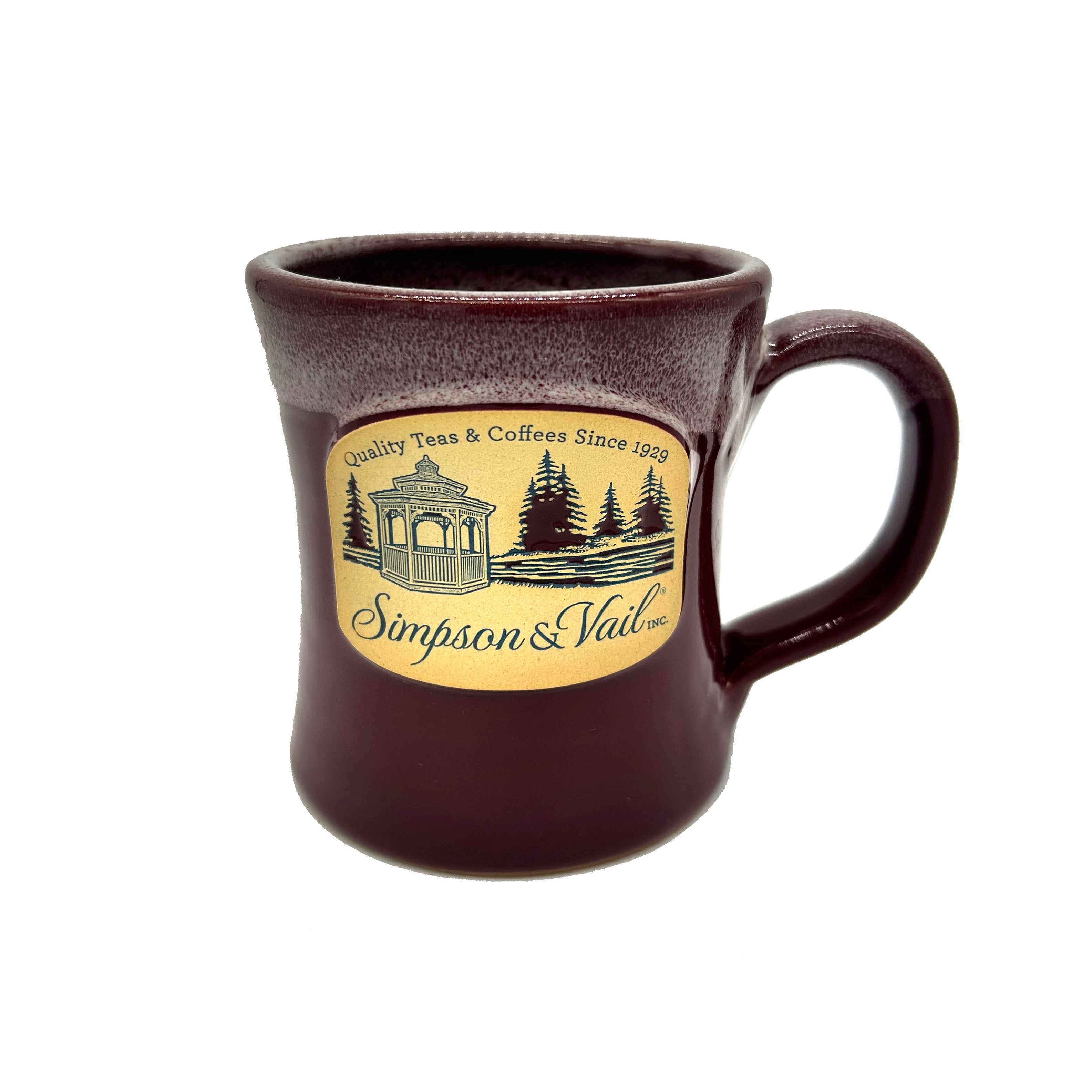 S&V Burgundy w/White Mug, 10oz – Simpson & Vail