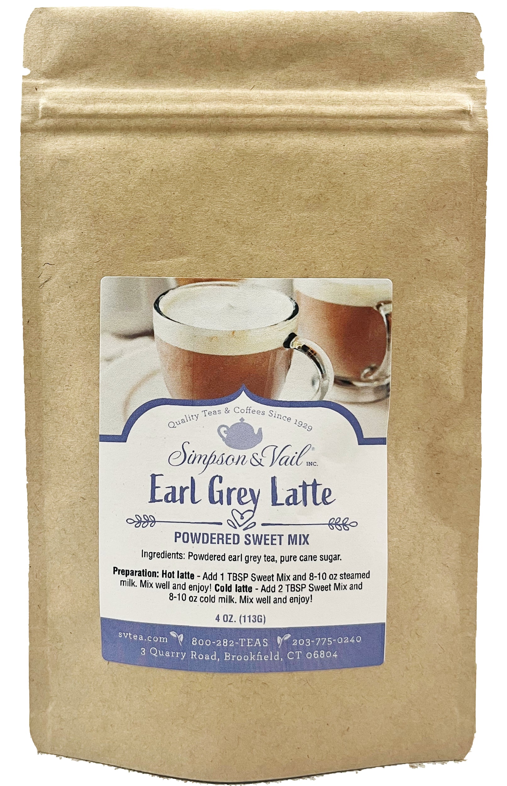 Earl Grey Latte - Sweet Mix powder – Simpson & Vail